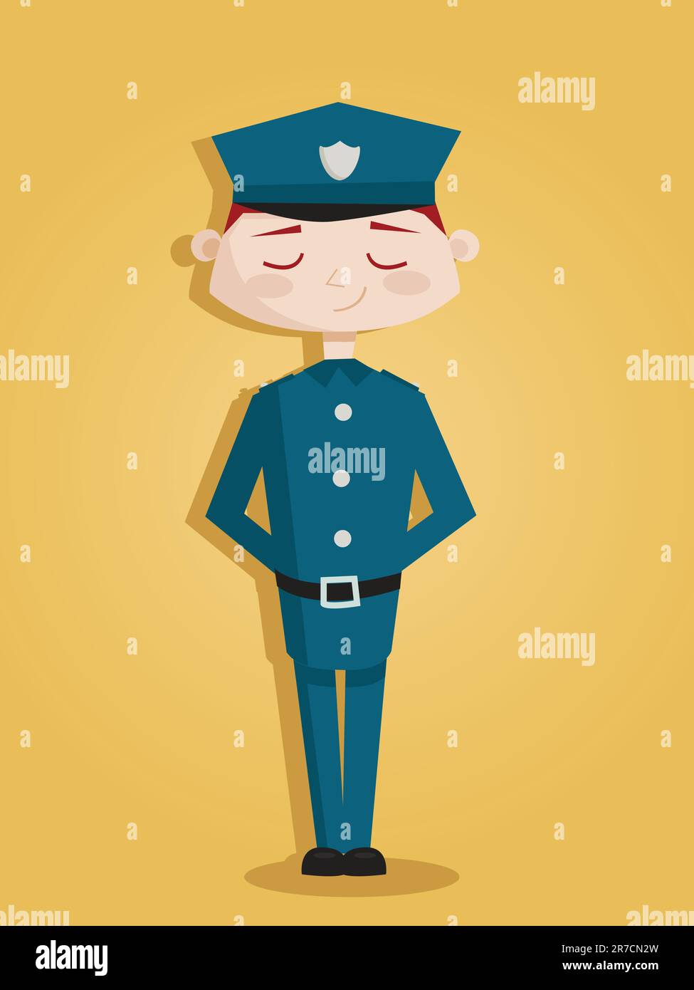 Retro cartoon policeman, vector illustration Stock Vector Image & Art ...