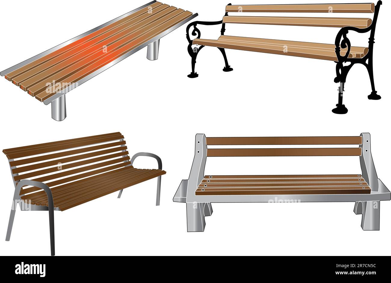 bench collection - vector Stock Vector Image & Art - Alamy