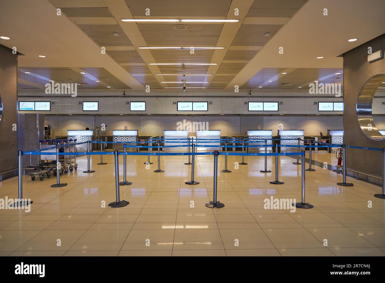 ABU DHABI, UAE - CIRCA JANUARY, 2020: check-in area in Abu Dhabi ...