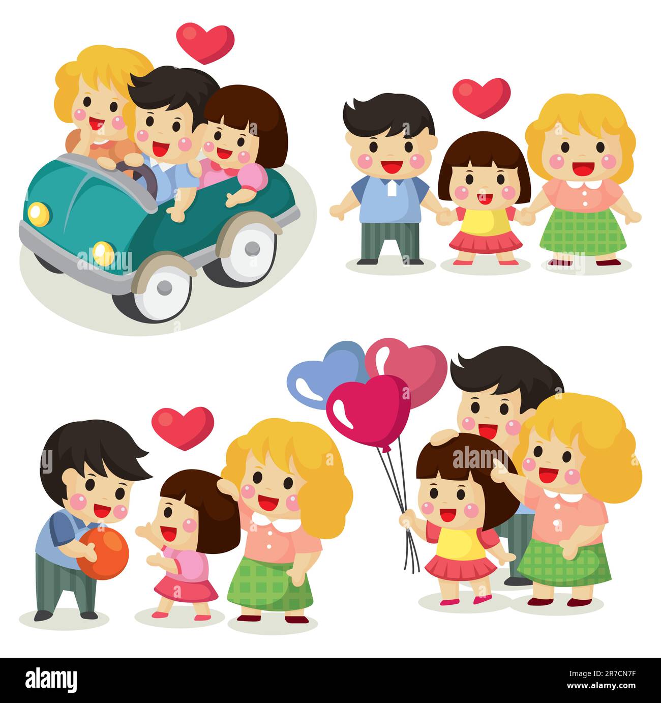 cartoon family icon set Stock Vector Image & Art - Alamy