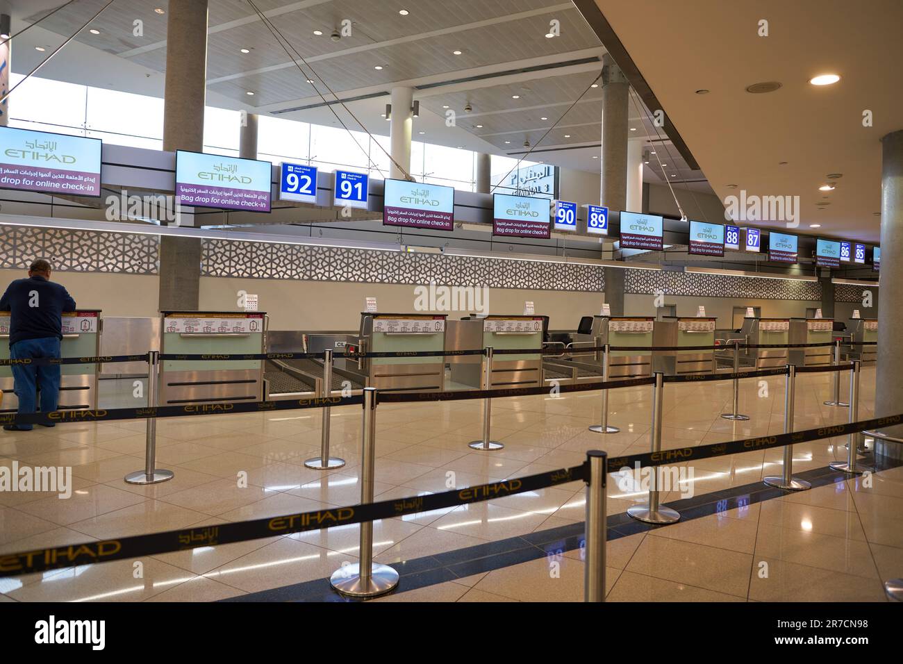 ABU DHABI, UAE - CIRCA JANUARY, 2020: check-in area in Abu Dhabi ...