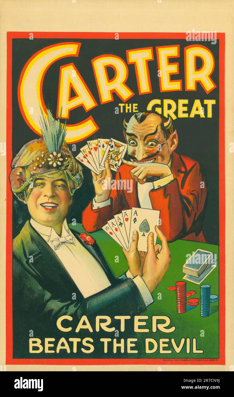 San Francisco, California: 1926 A window card of the stage magician ...