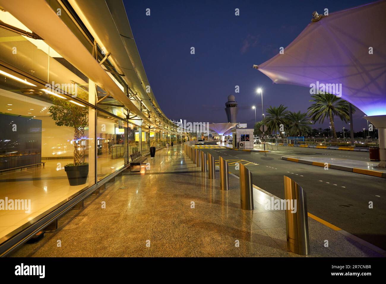 ABU DHABI, UAE - CIRCA JANUARY, 2020: street level view of Abu Dhabi ...