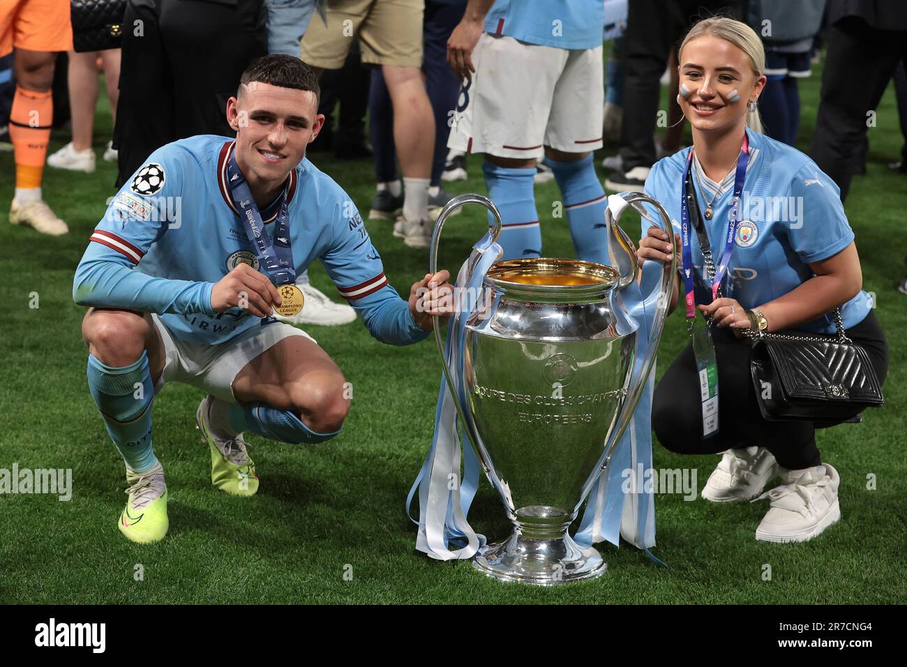 Istanbul, Turkey, 10th June 2023. Phil Foden of Manchester City and his ...