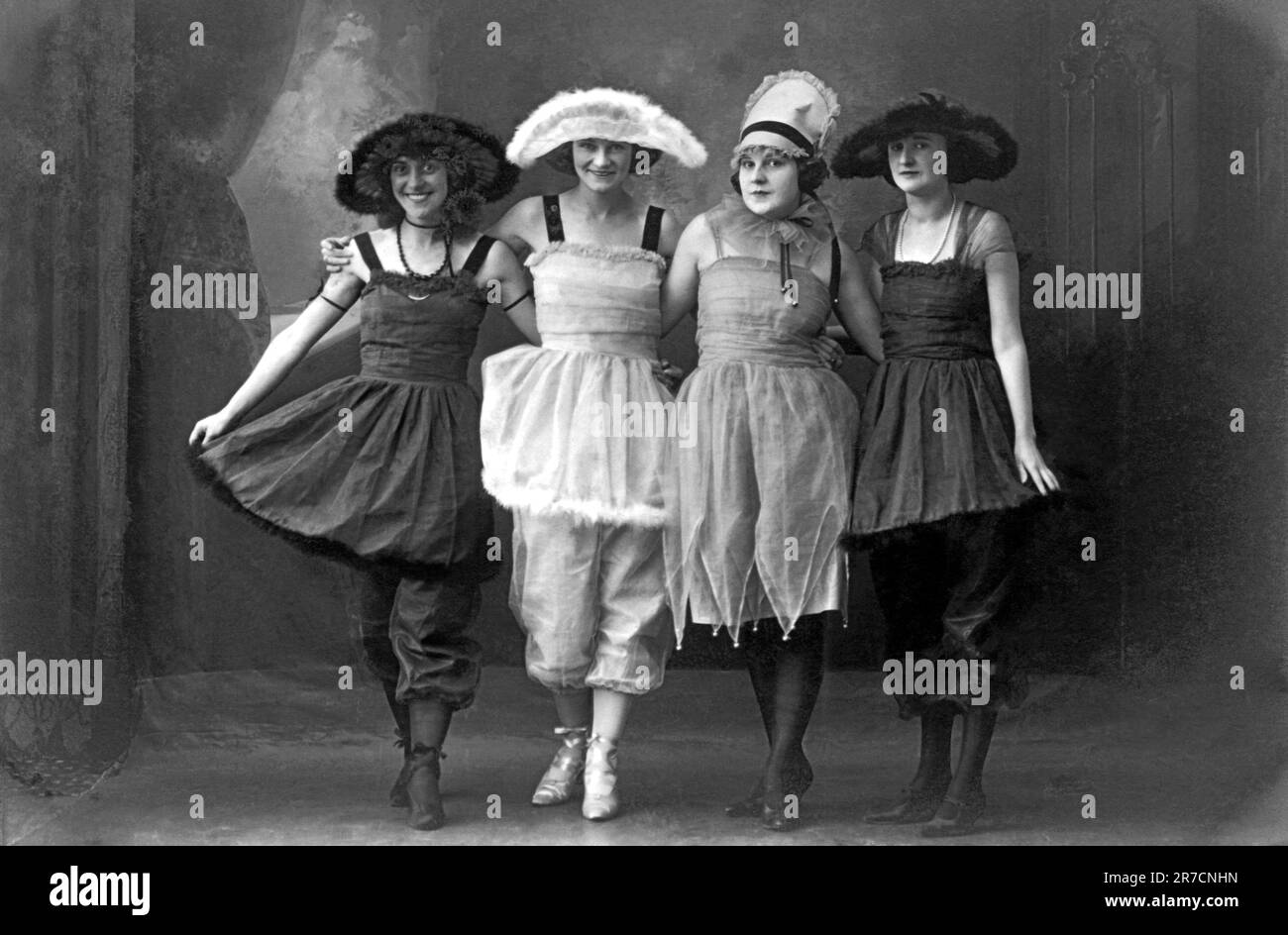 San Francisco, California: c. 1890. Four young women on the vaudeville ...