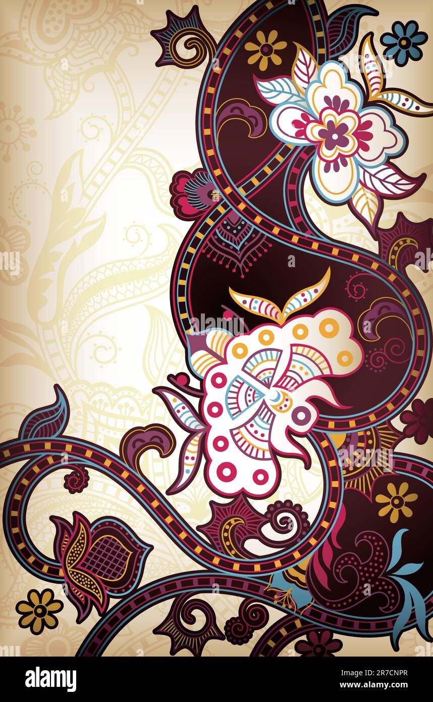 Illustration of abstract floral background in asia style Stock Vector ...