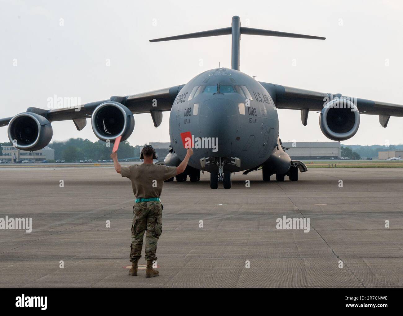 U.S Air Force Senior Airman Luke Borkowski, crew chief, 175th ...