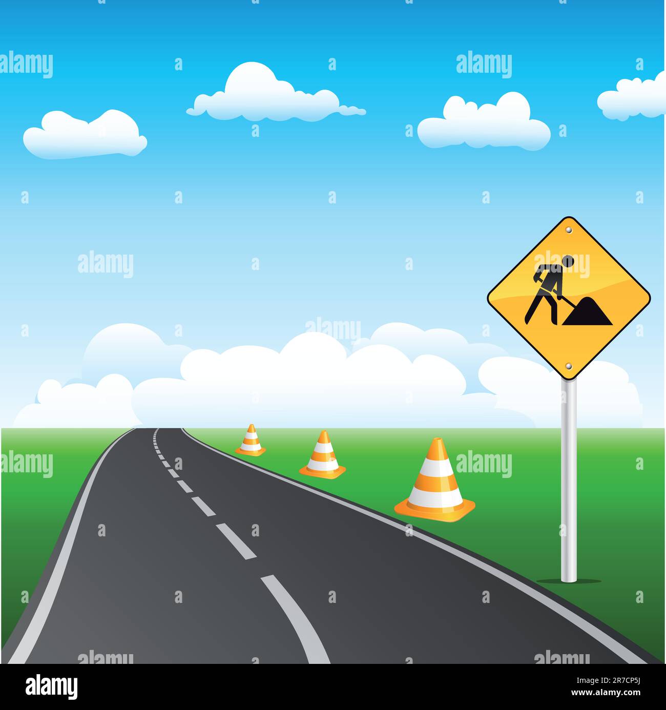 Road construction Stock Vector Images - Alamy