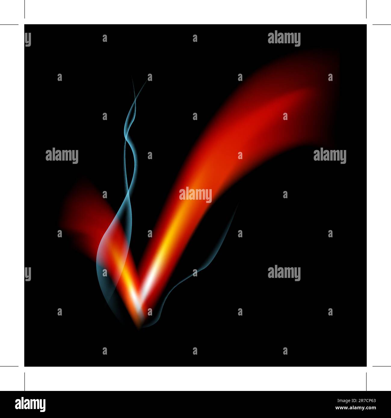 An image of a smoking flame check mark background Stock Vector Image ...