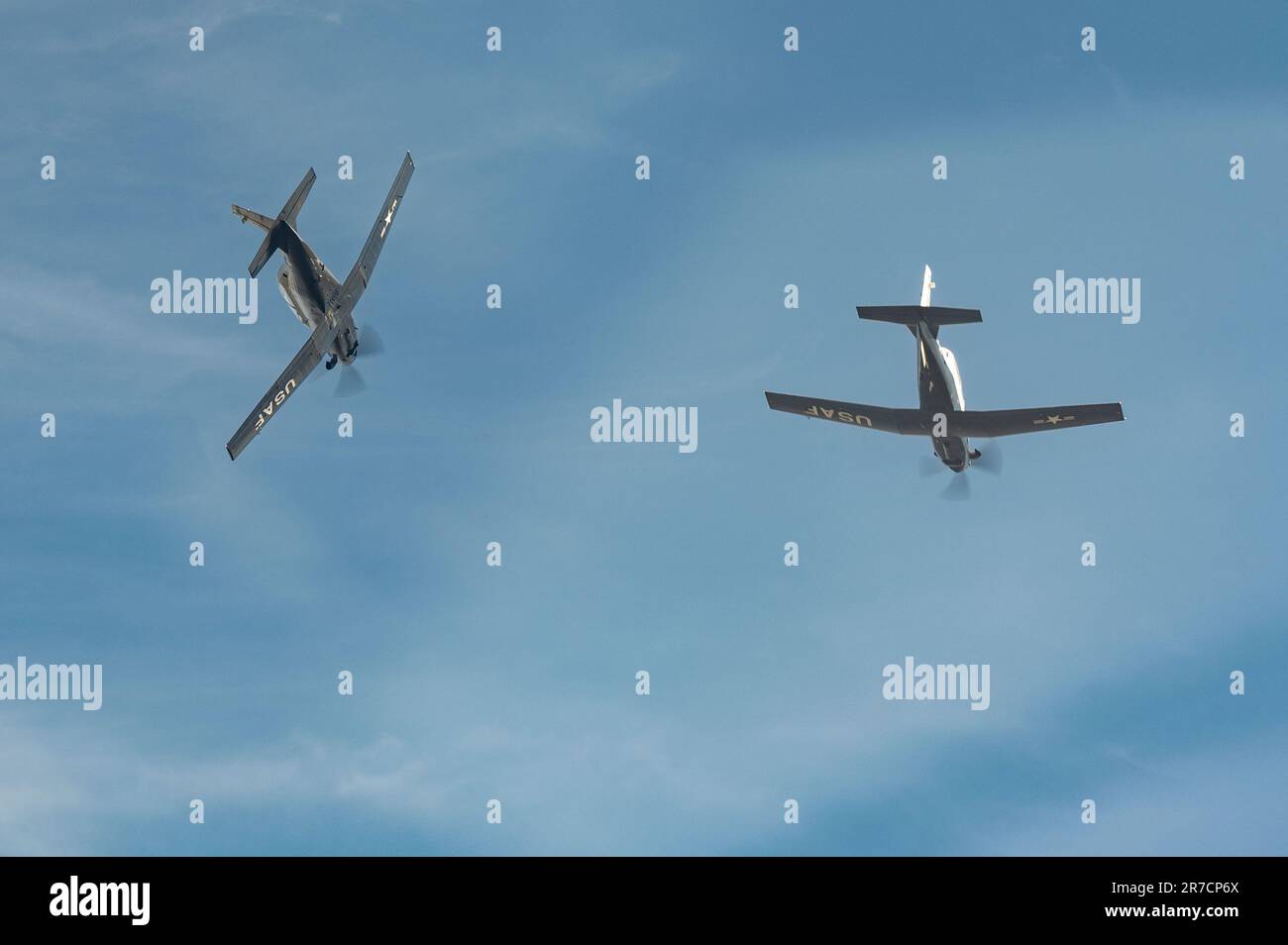 A U.S. Air Force T-6 Texan II aircraft assigned to the 71st Flying ...