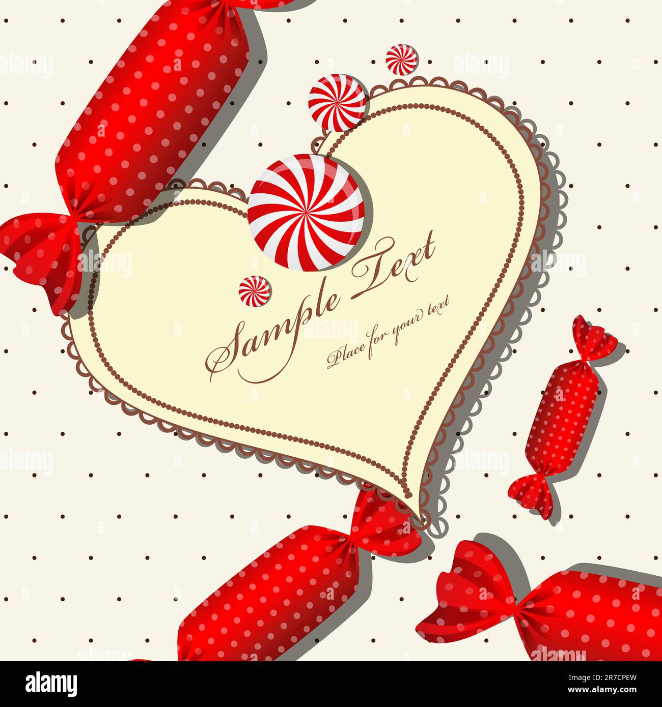 Vector picture with heart frame and candies Stock Vector Image & Art ...