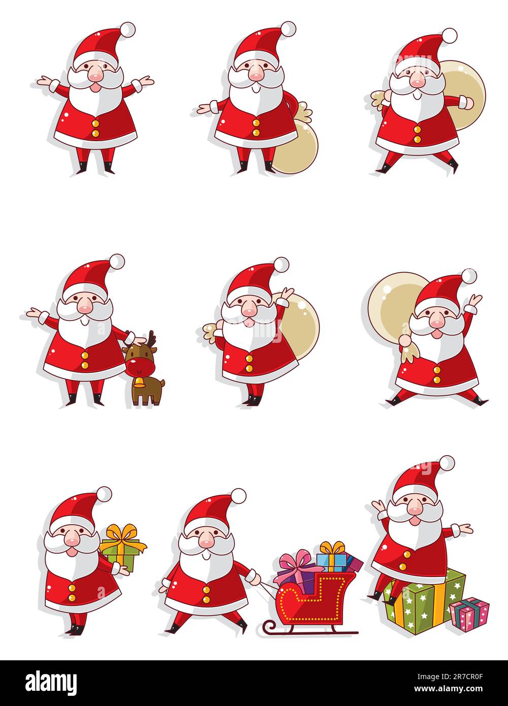 cartoon santa claus icon set Stock Vector Image & Art - Alamy