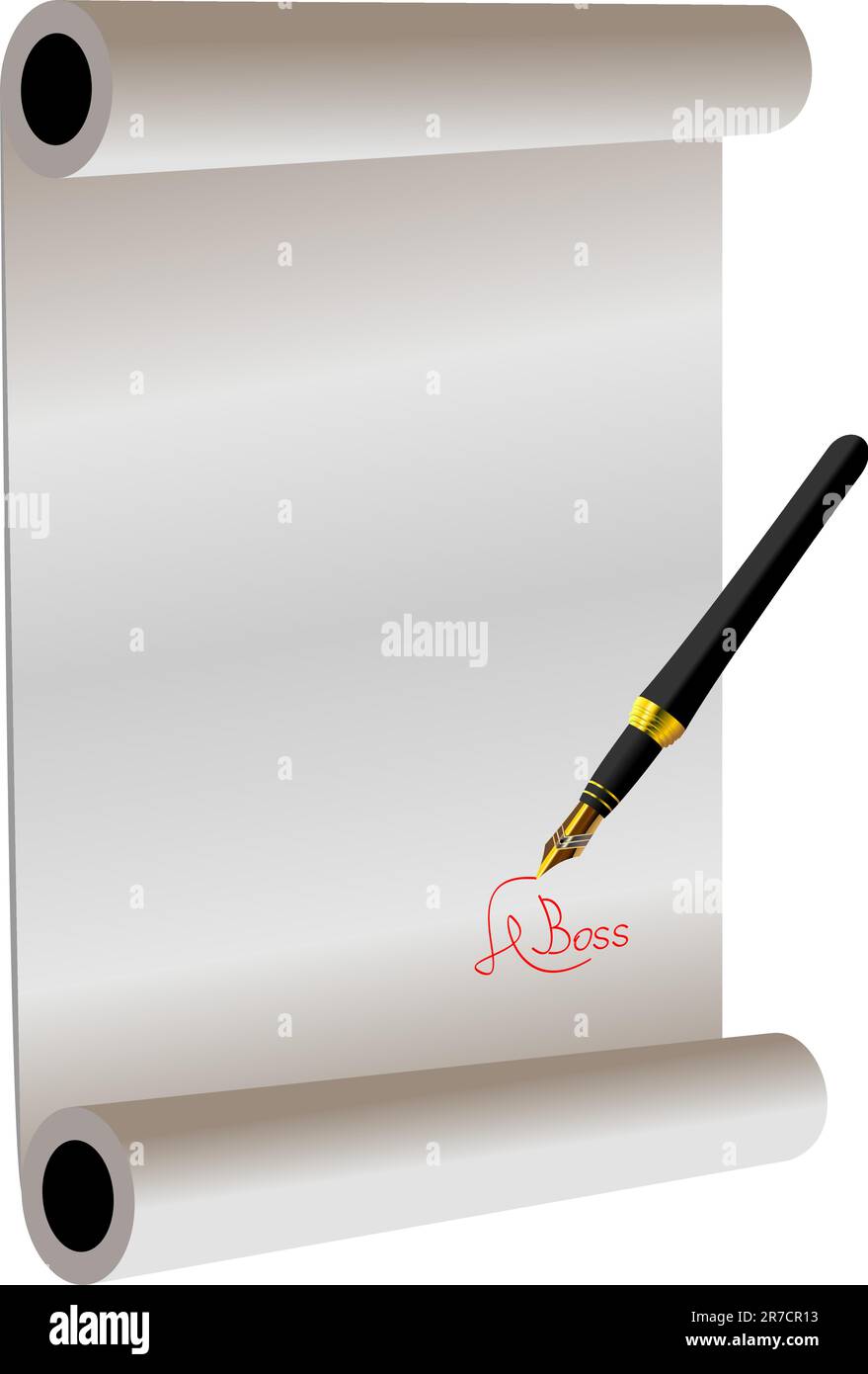 Illustration of hand-draw lettering on the paper roll - vector Stock ...