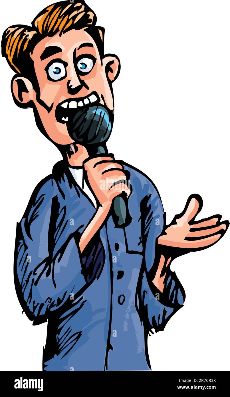 Reporter microphone cartoon hi-res stock photography and images - Alamy