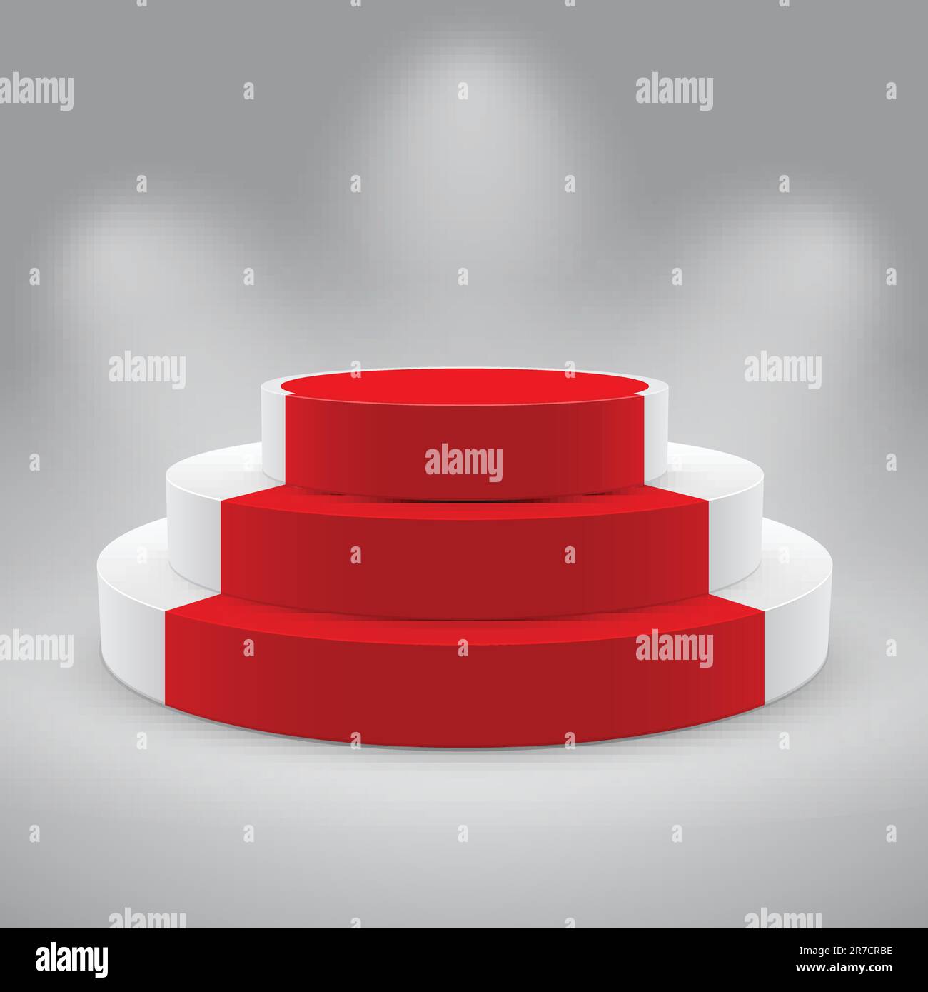 3d isolated Empty white podium with red carpet. Vector illustration ...