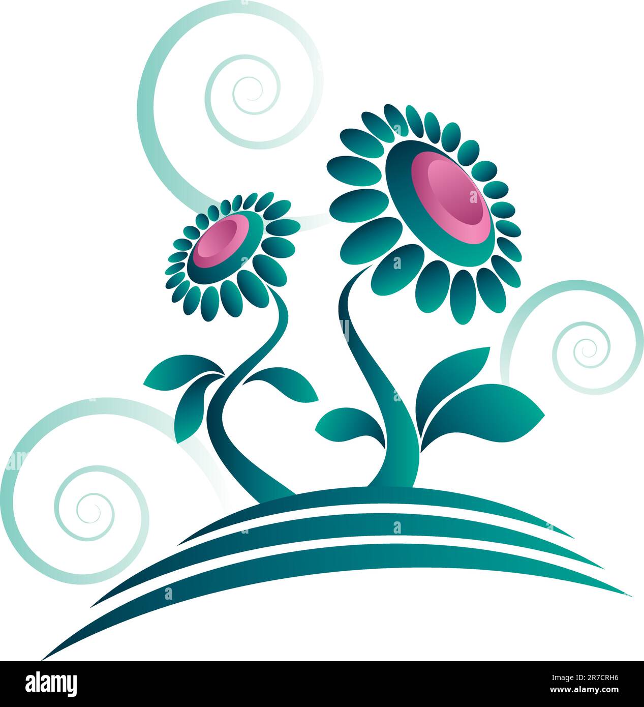 Summer Color Curly Flower illustration Stock Vector Image & Art - Alamy