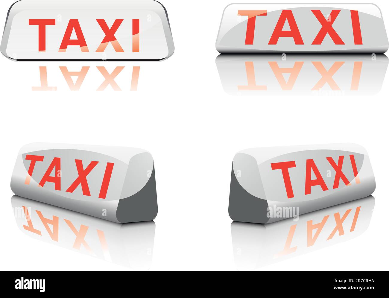 vector illustration of french taxi signs in different angles Stock ...