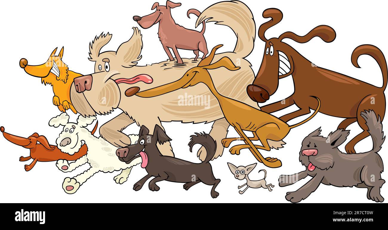 Cartoon illustration of running dogs Stock Vector Image & Art - Alamy