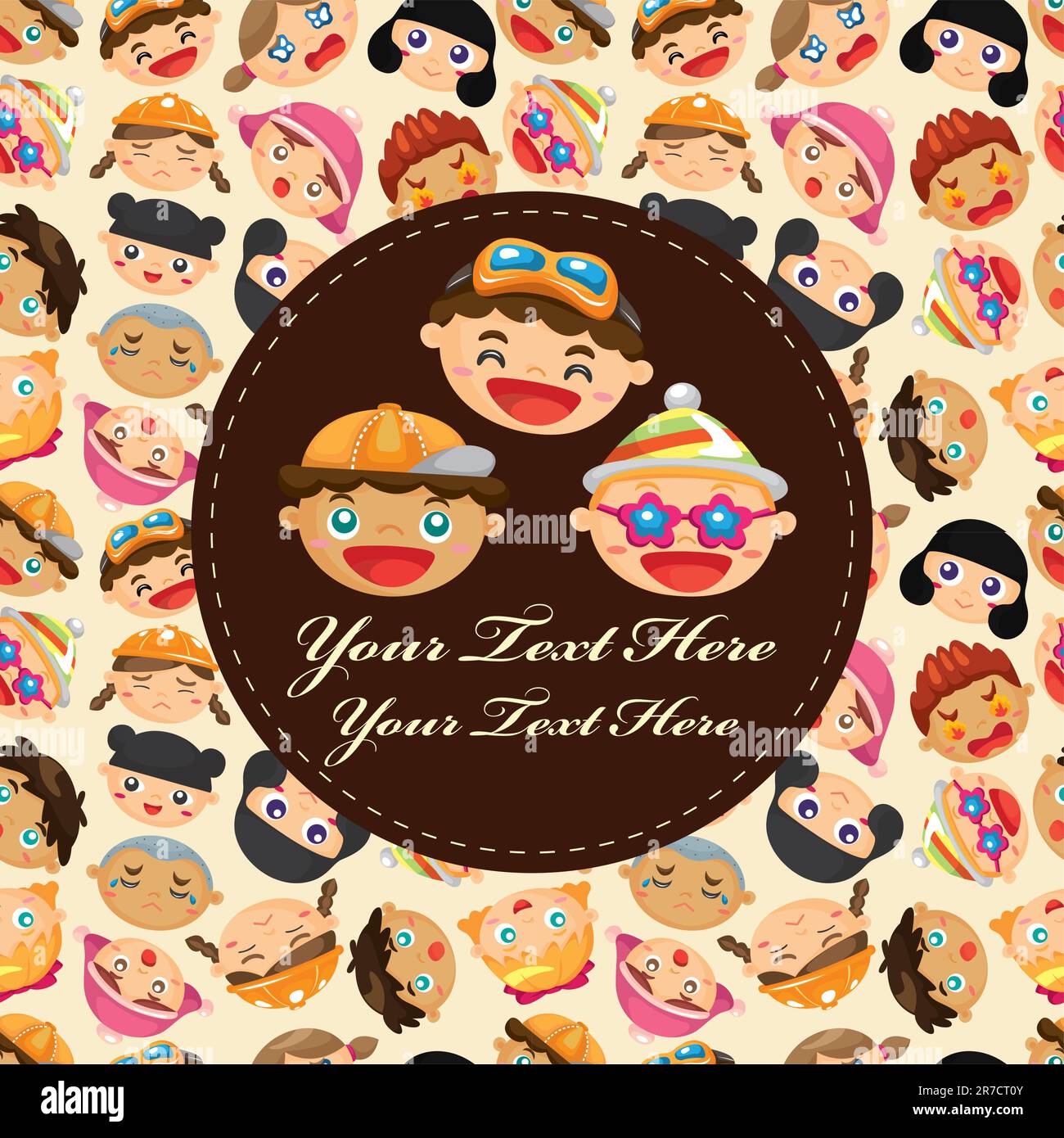 cartoon kid face card Stock Vector Image & Art - Alamy