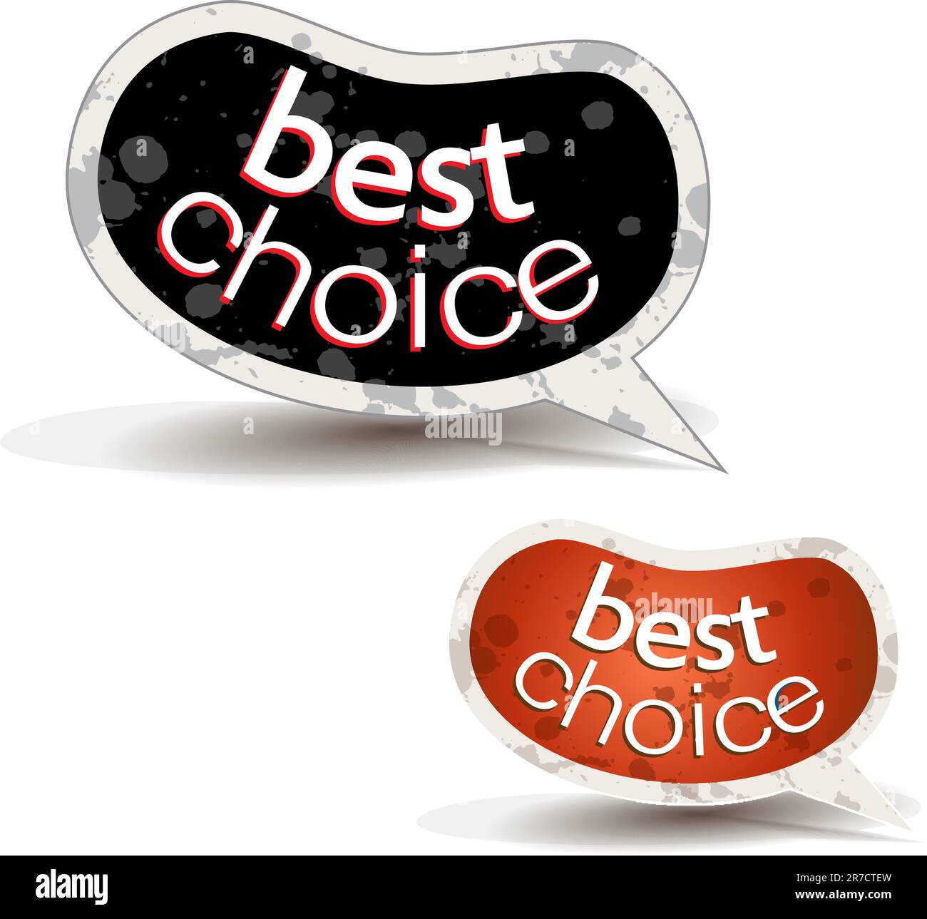 Distressed Beans Speech bubbles set with 4 grunge colours. Shadows are ...