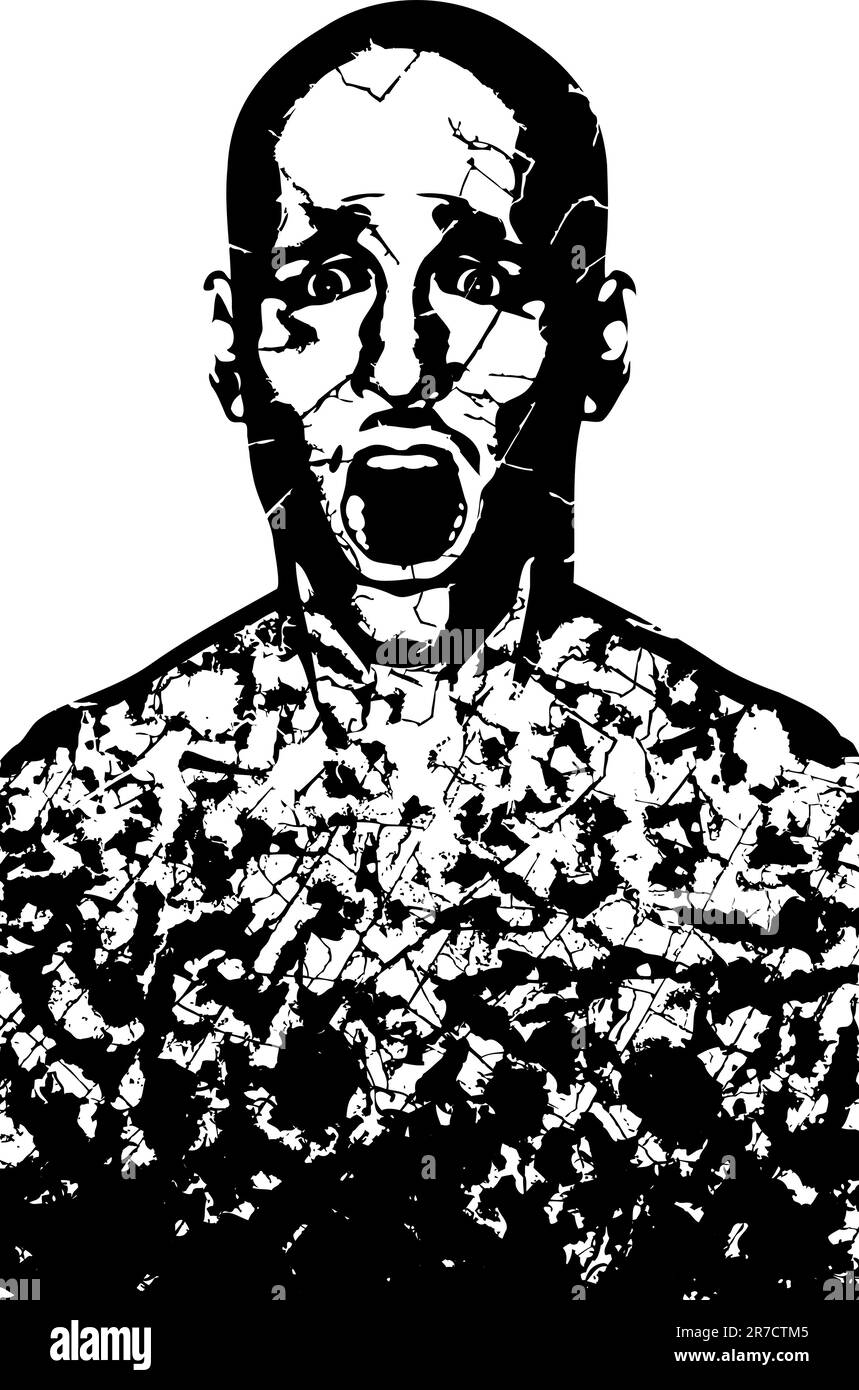 Editable vector illustration of a man breaking apart Stock Vector Image ...