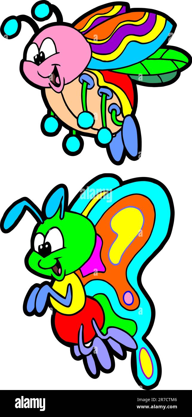 a vector illustration of cute bugs Stock Vector Image & Art - Alamy