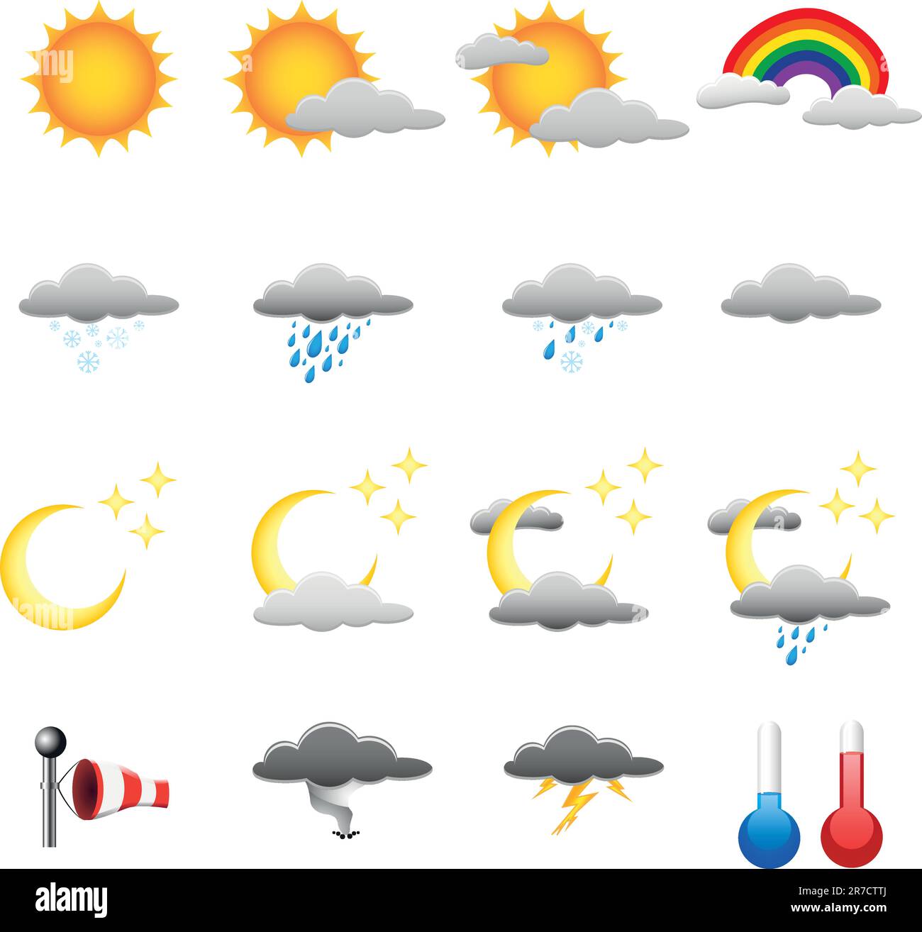 Weather symbols Cut Out Stock Images & Pictures - Alamy