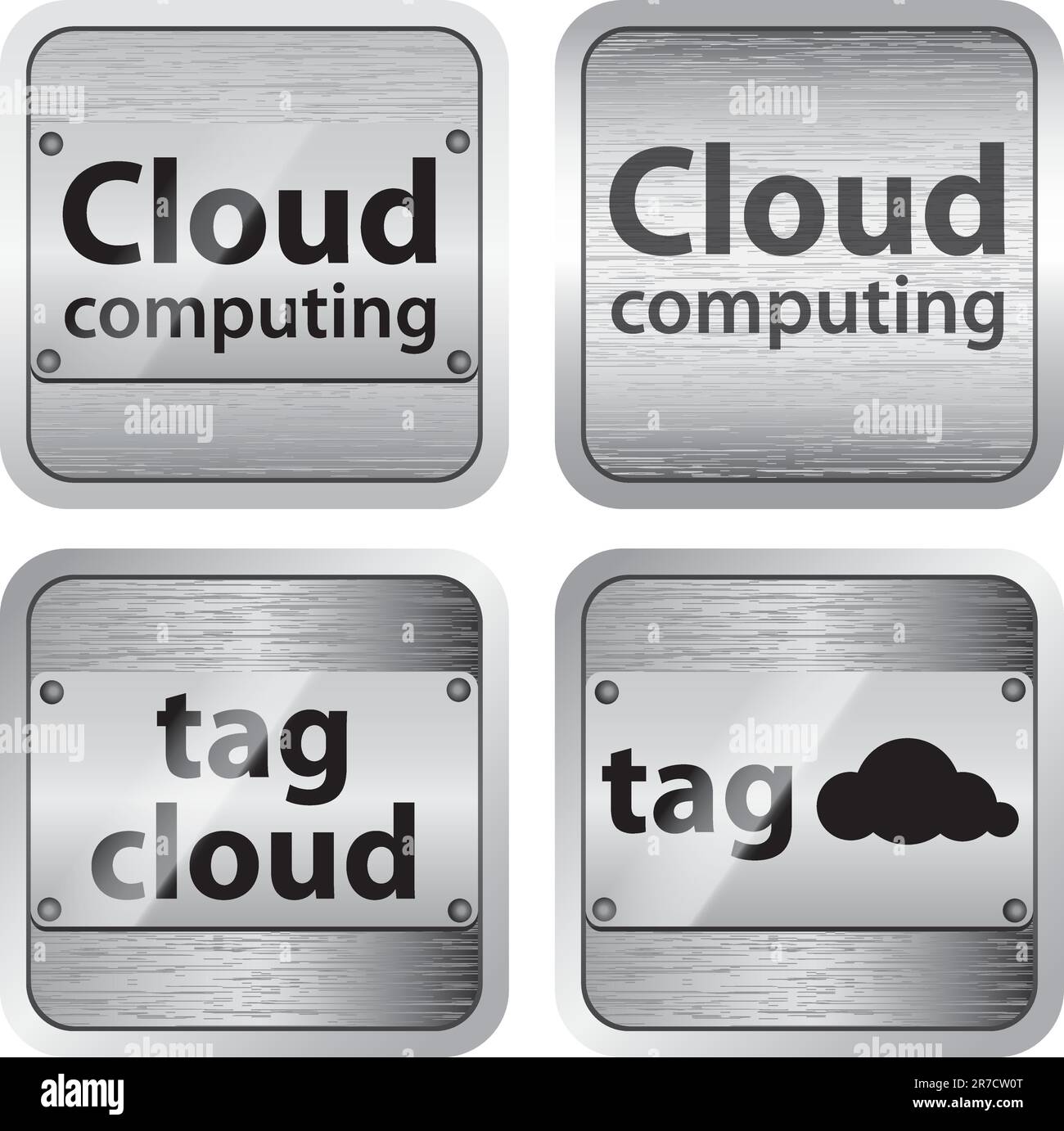 Set of cloud computing and tag cloud buttons Stock Vector Image & Art ...
