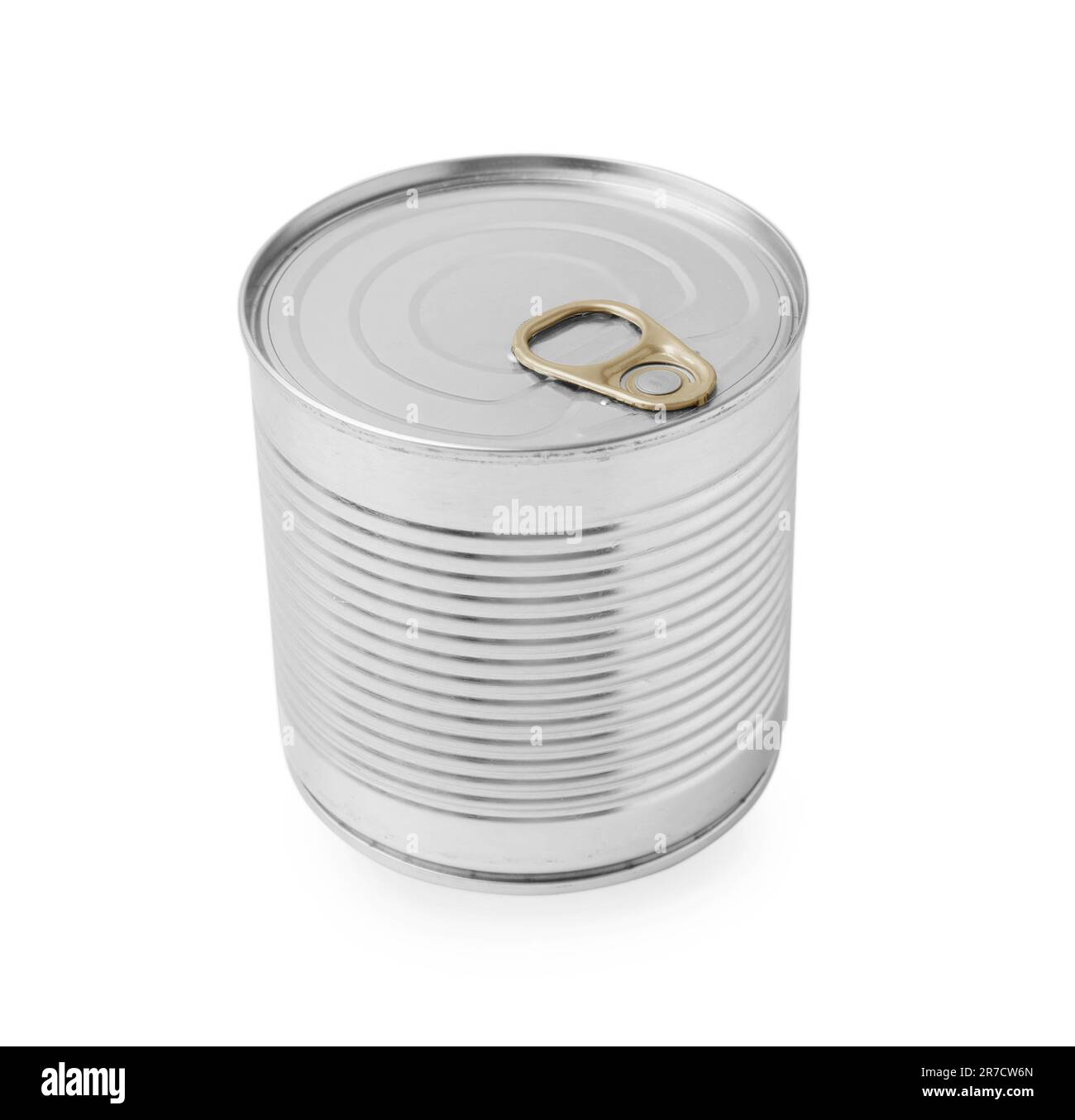 One closed tin can isolated on white Stock Photo - Alamy