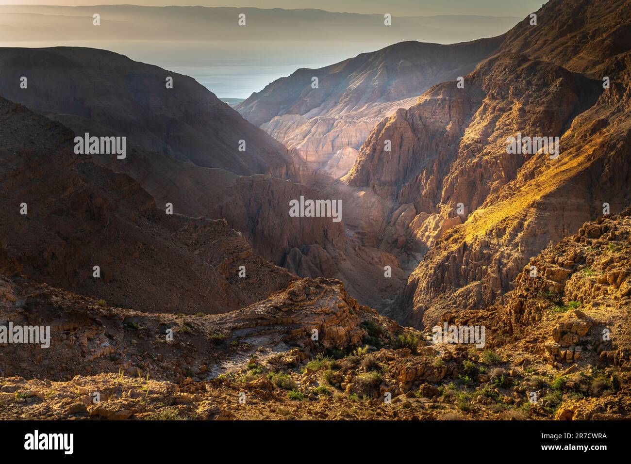 HAHE ETKIM CLIFF NATURE RESERVE DARGA RIVER DEAD SEA ISRAEL Stock Photo ...