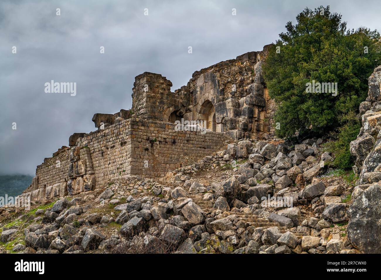 NORTHWEST TOWER NIMROD CASTLE (1228-1230) NIMROD FORTRESS NATIONAL PARK ...