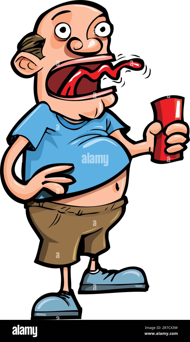 Cartoon of beer drinker belching. Isolated on white Stock Vector Image ...