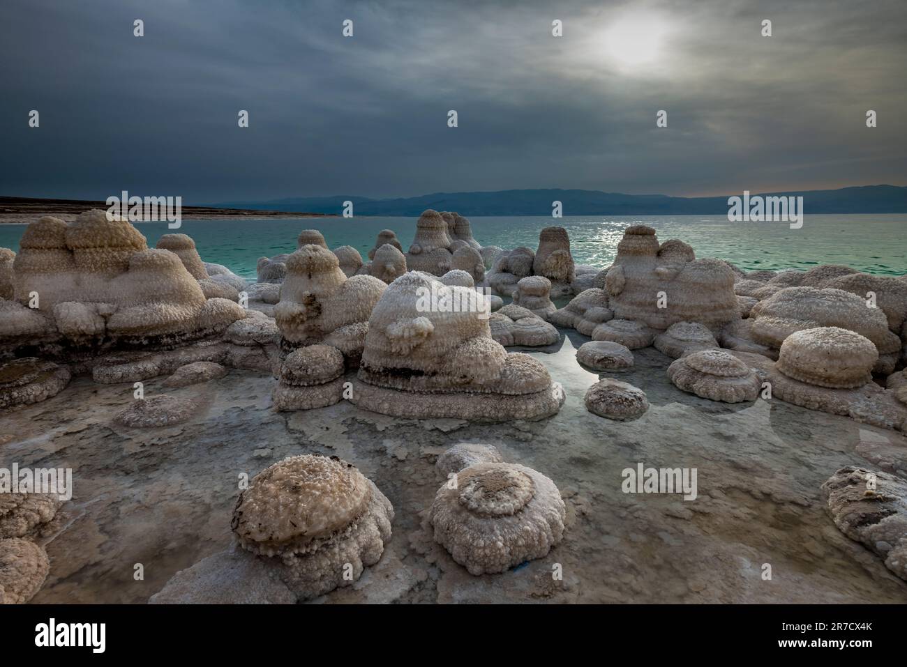 SALT STACKS MINERAL BEACH MIZPE SHALEM DEAD SEA ISRAEL Stock Photo - Alamy