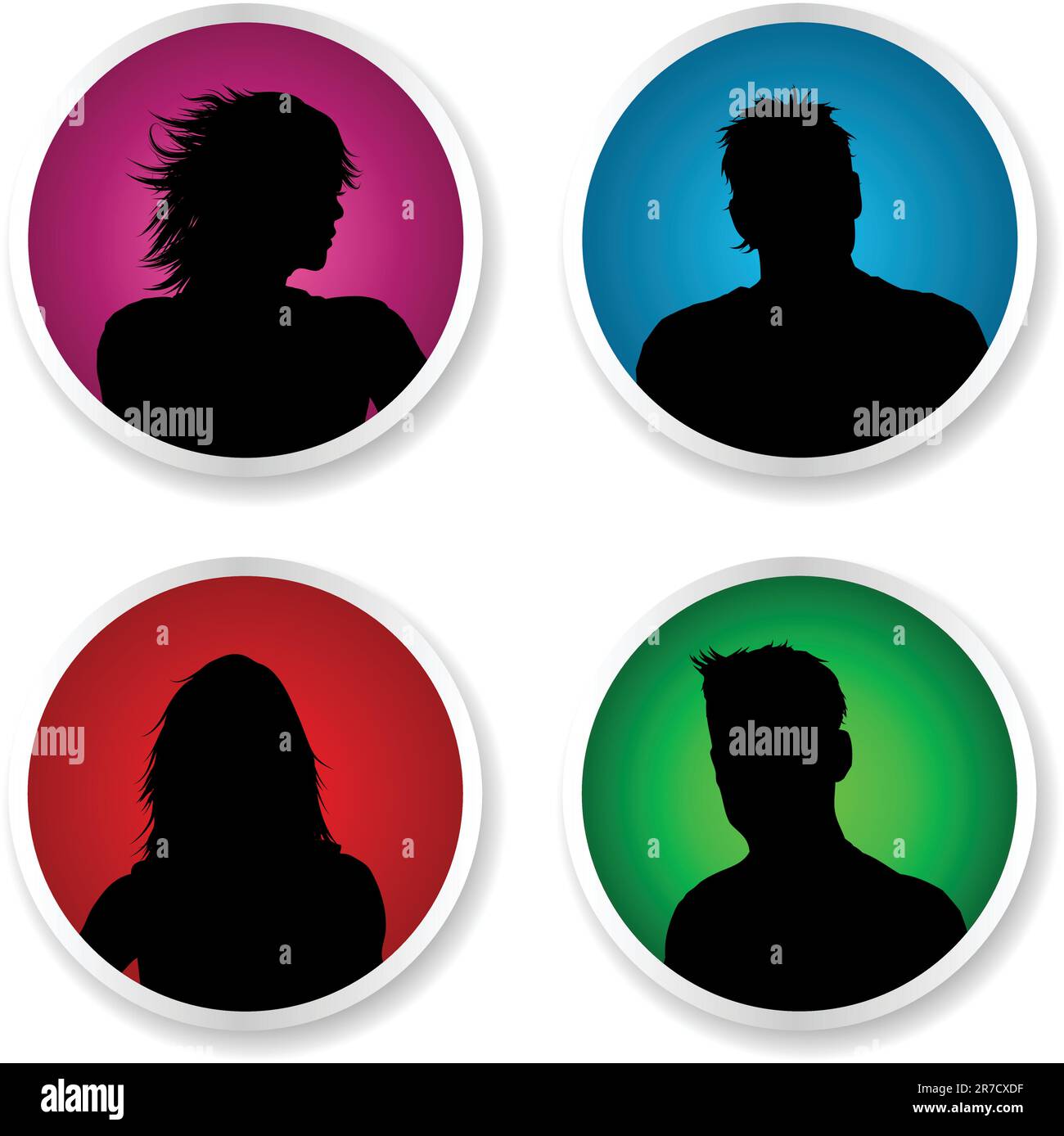 Collection of four different people avatars Stock Vector Image & Art ...
