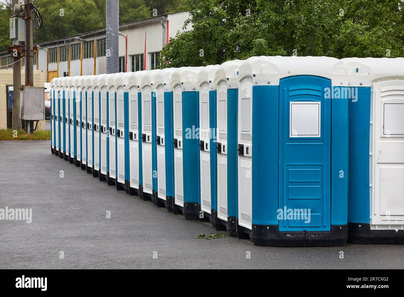 Toilets installed at a public event Stock Photo - Alamy
