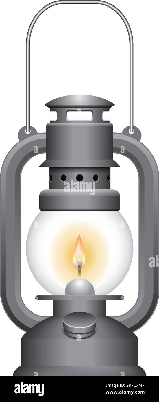 Layered Vector Illustration Of Old Kerosene Lamp Stock Vector Image