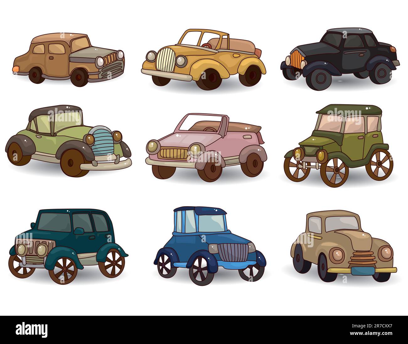cartoon retro car icon set Stock Vector Image & Art - Alamy