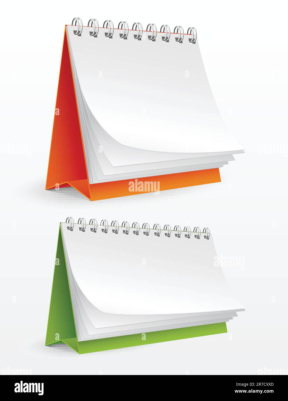 Blank desktop calendars isolated on white. Vector illustration Stock ...
