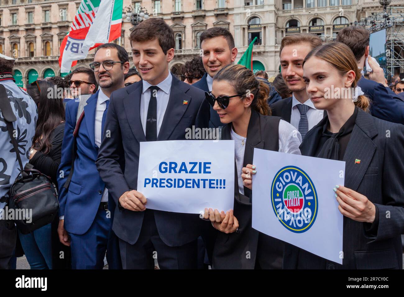 Milan, Italy - June 14, 2023: Large crowd at the state funeral of ...