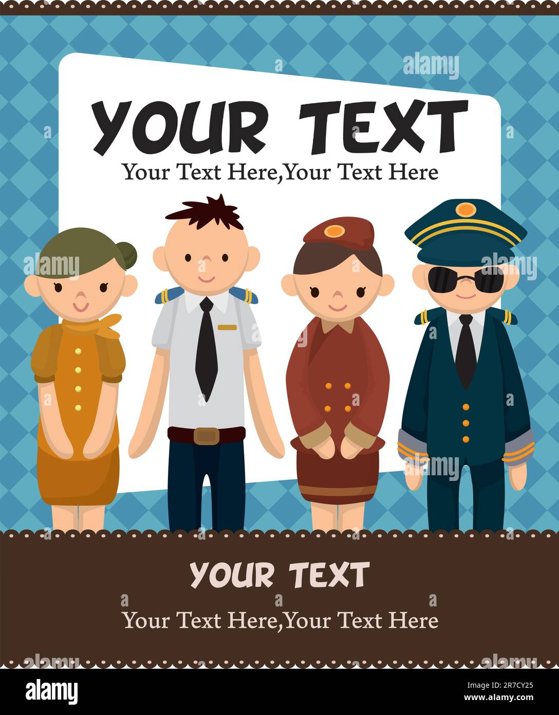 cartoon flight attendant/pilot card Stock Vector Image & Art - Alamy