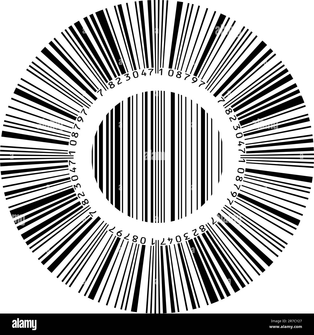 Abstract circular bar code. Illustration on white background Stock ...