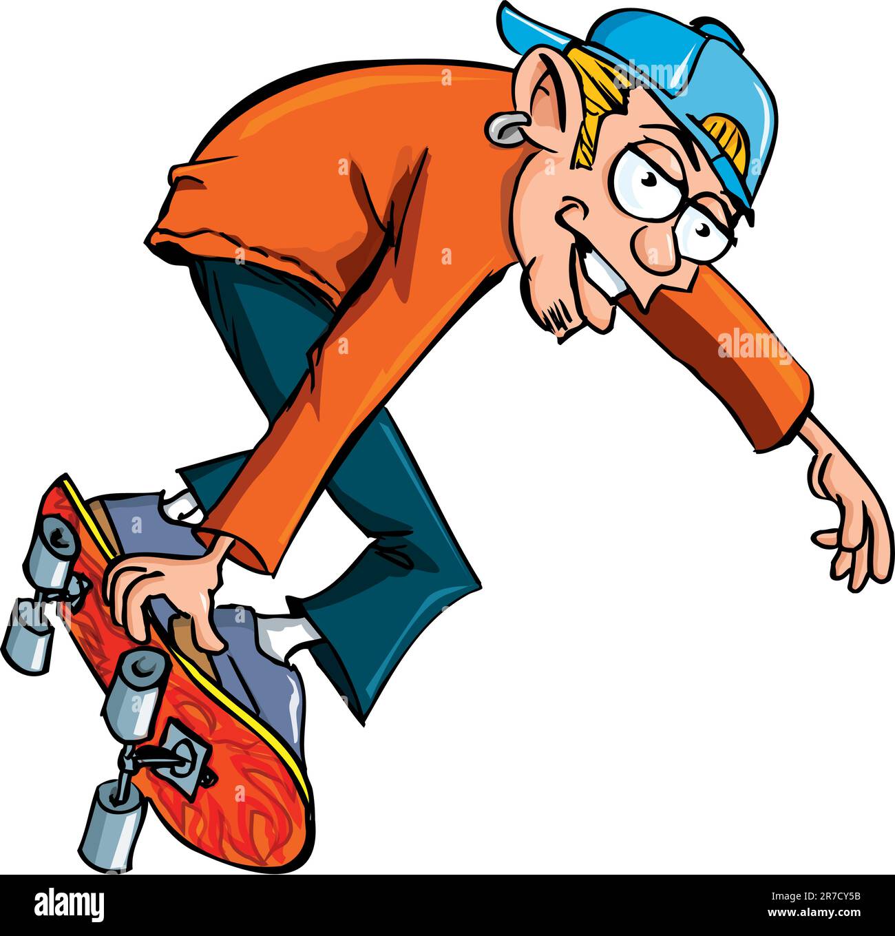 Cartoon of skater teen. Isolated on white Stock Vector Image & Art - Alamy