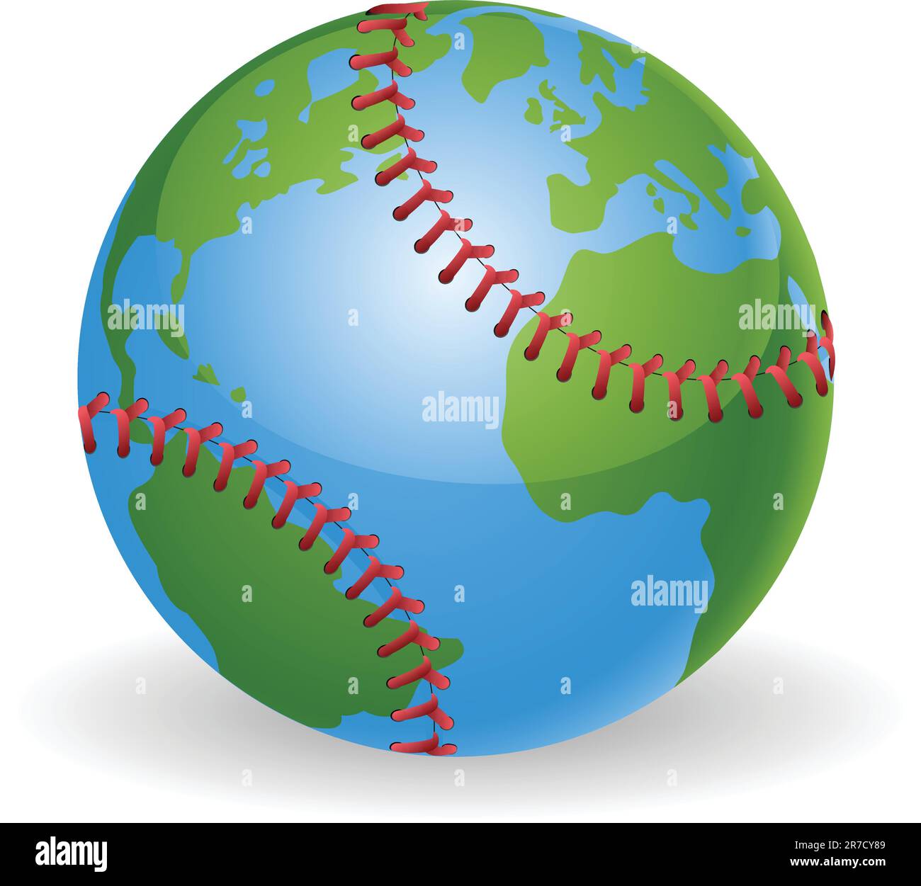World globe baseball ball concept illustration Stock Vector Image & Art ...