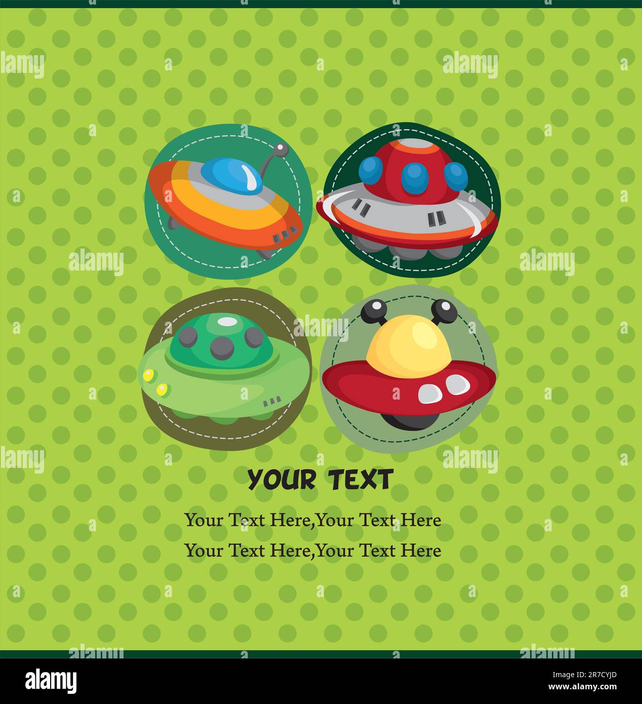 cartoon UFO card Stock Vector Image & Art - Alamy