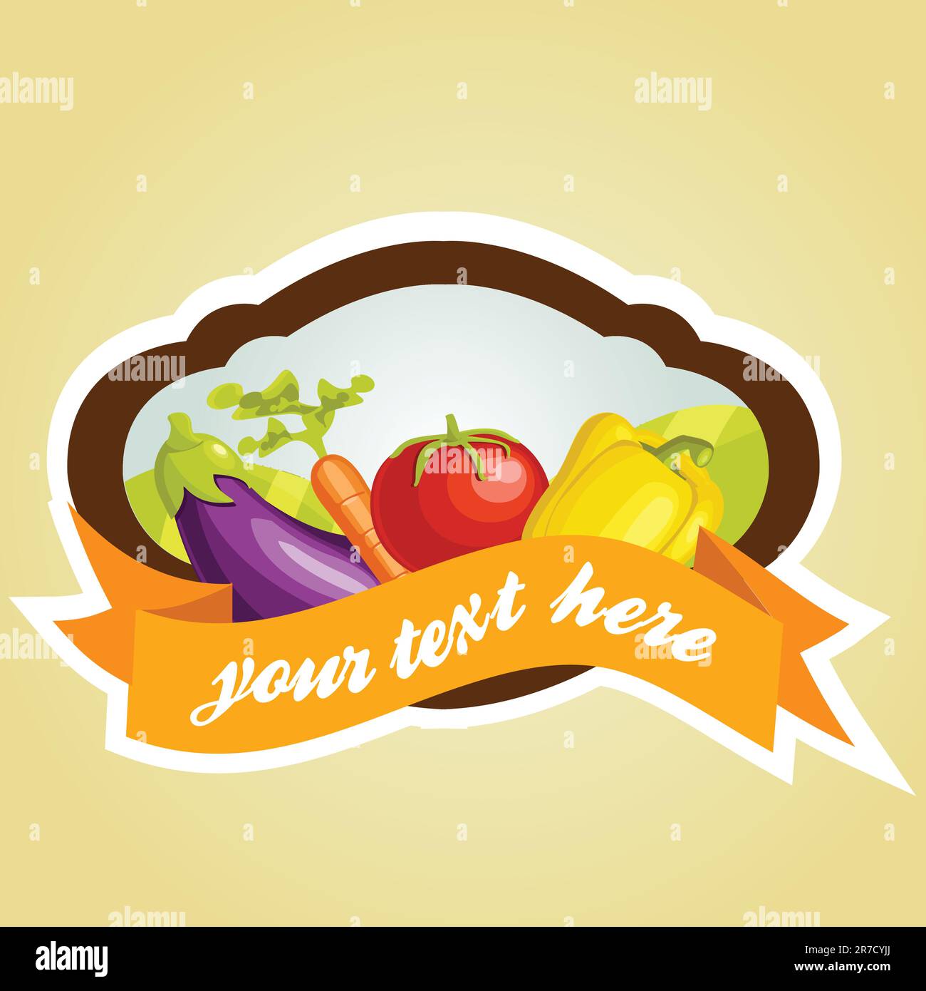 Vegetable label, vector illustration Stock Vector Image & Art - Alamy