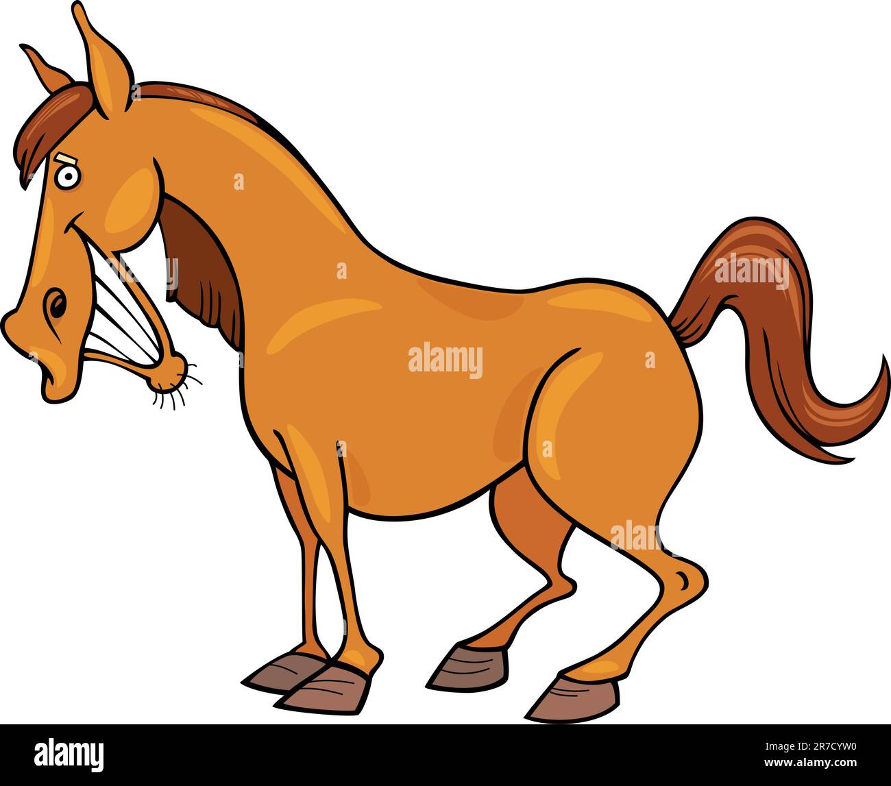 Cartoon illustration of funny horse Stock Vector Image & Art - Alamy
