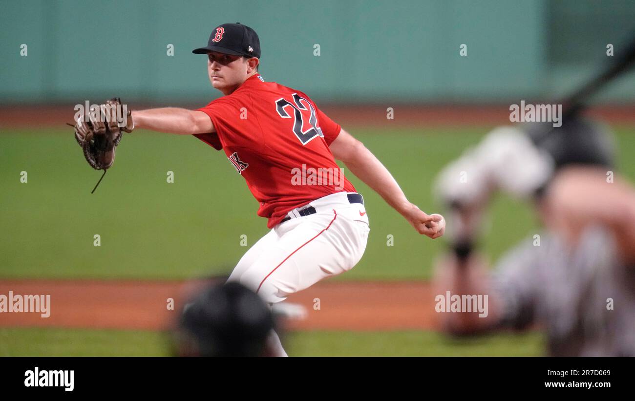 Boston Red Sox starting pitcher Garrett Whitlock winds up during the ...