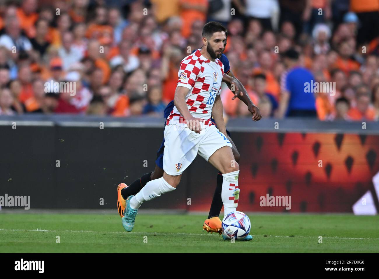 Rotterdam, Netherlands. June 14, 2023. Luka Ivanusec (Croatia)Denzel ...