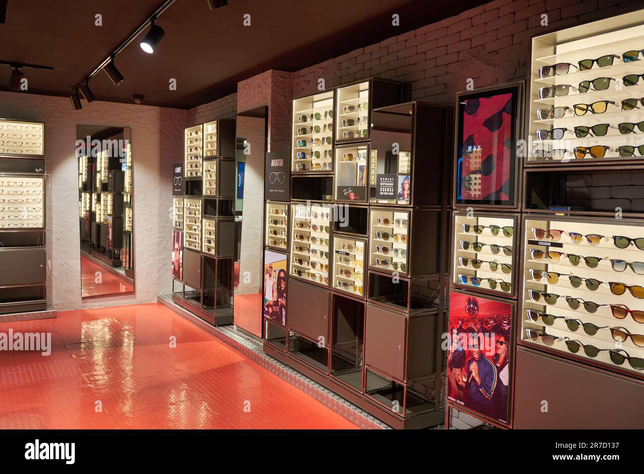BANGKOK, THAILAND - CIRCA JANUARY, 2020: interior shot of Ray-Ban store ...