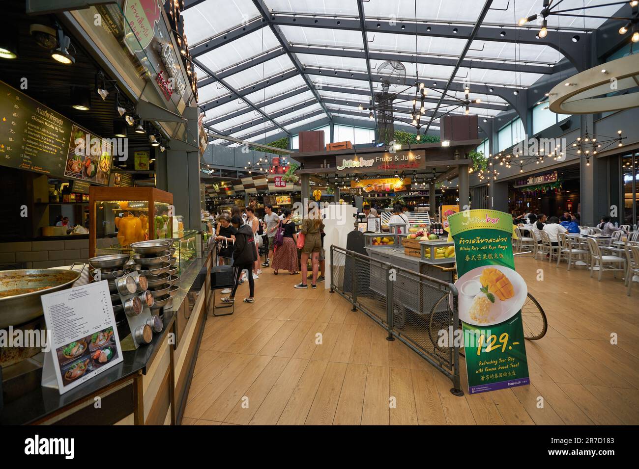 BANGKOK, THAILAND - CIRCA JANUARY, 2020: food court at Siam Center ...